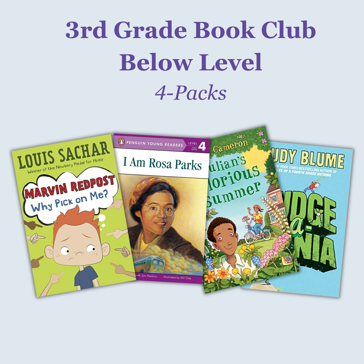 3rd Grade Book Club Novels BELOW 4-Pack – Read Side by Side