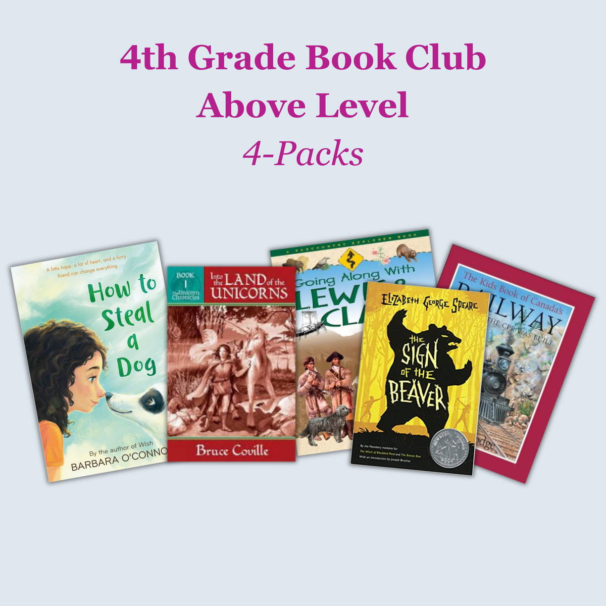 4th Grade Book Club Novels ABOVE 4-Pack – Read Side by Side