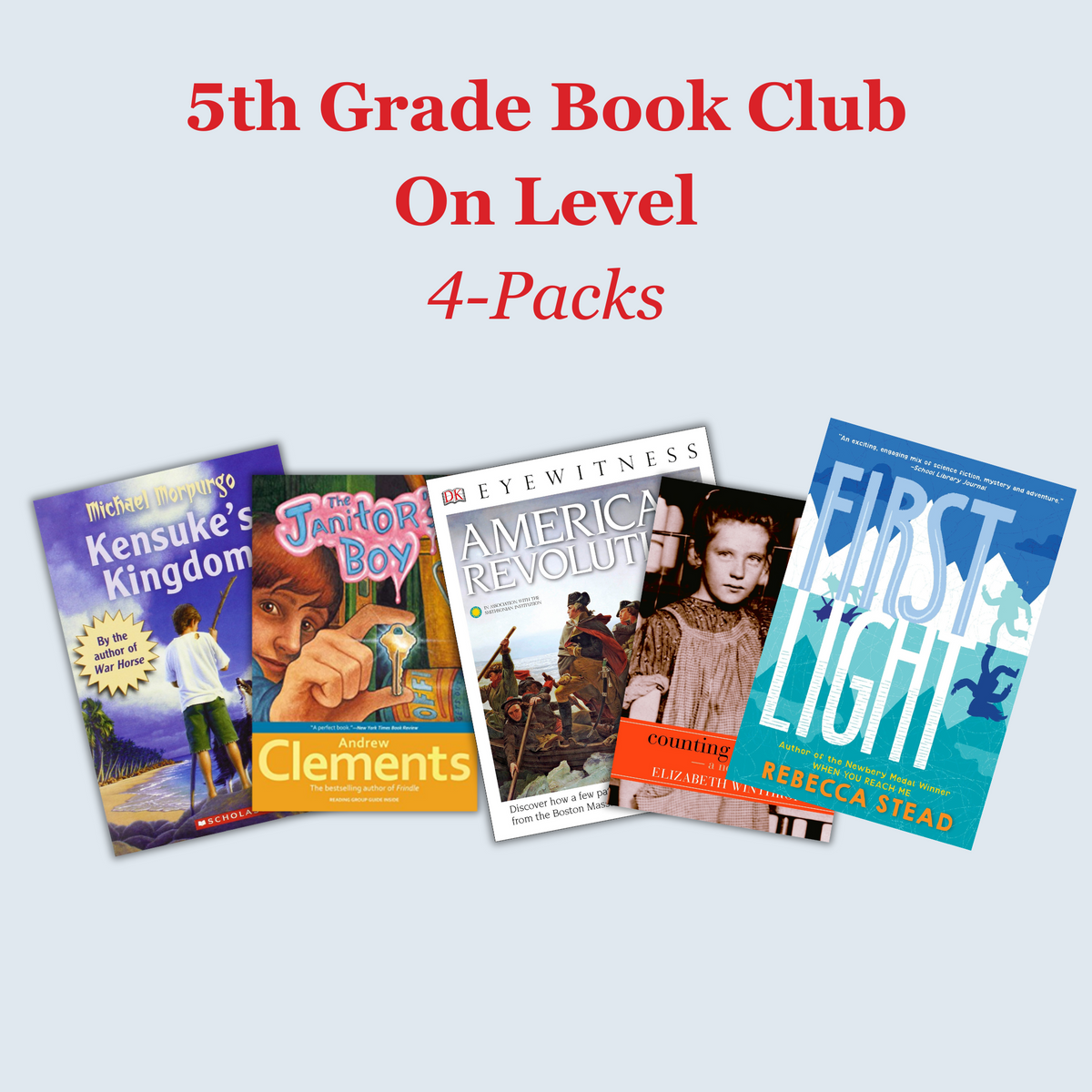 5th Grade Book Club Novels ON 4-Pack – Read Side by Side