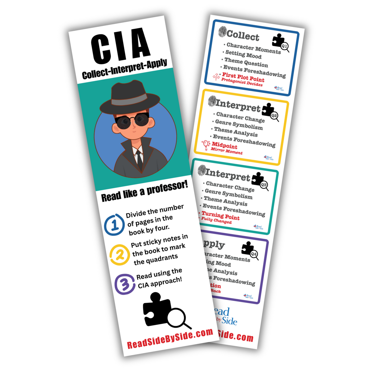 Bookmarks Middle School - 30 Pack – Read Side by Side